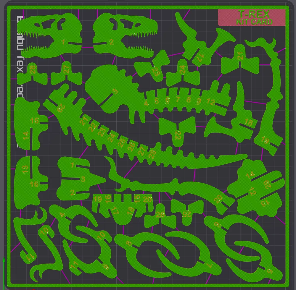 T-Rex Dinosaur Kit Card - DinoCards - Free 3D Print Model - MakerWorld