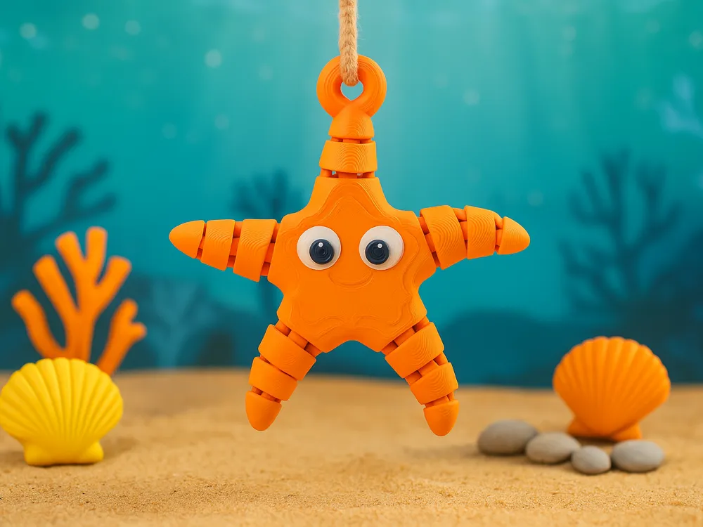 Articulated Starfish — Flexible Ocean Fidget - Free 3D Print Model ...