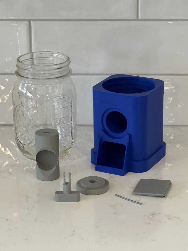 Mason Jar Candy Dispenser (threaded jar) - Free 3D Print Model - MakerWorld