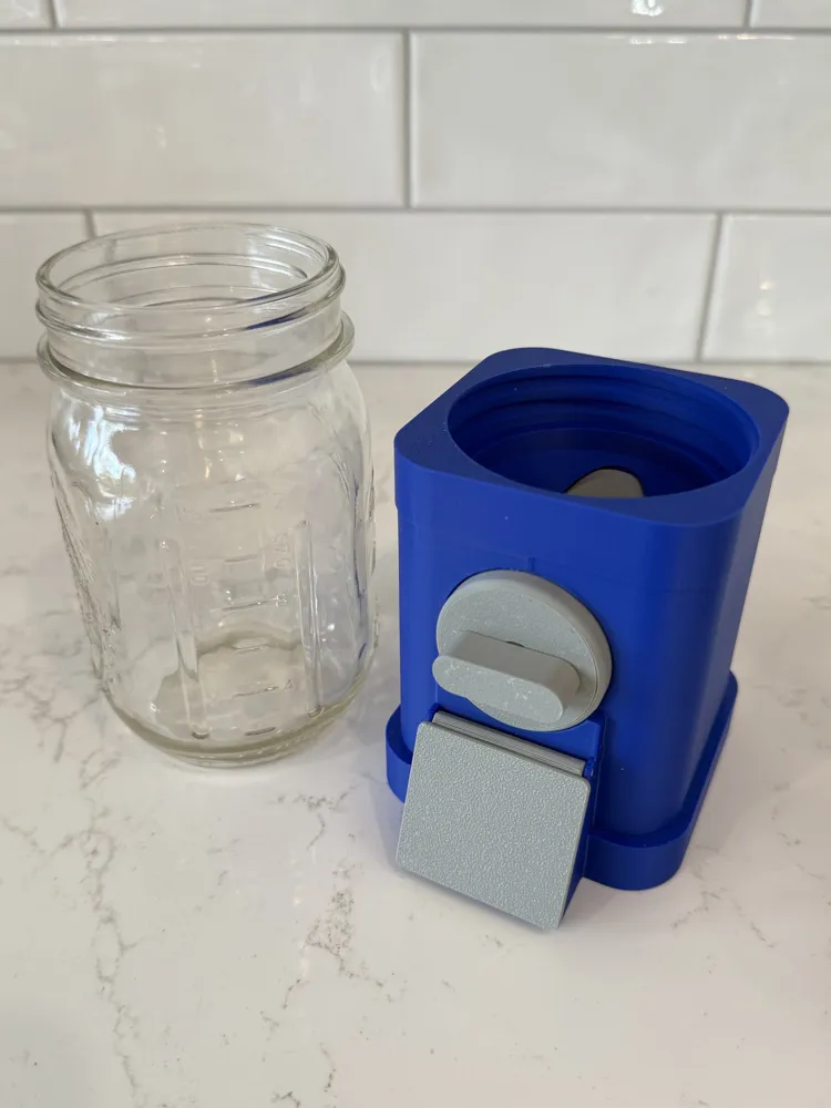 Mason Jar Candy Dispenser (threaded jar) - Free 3D Print Model - MakerWorld