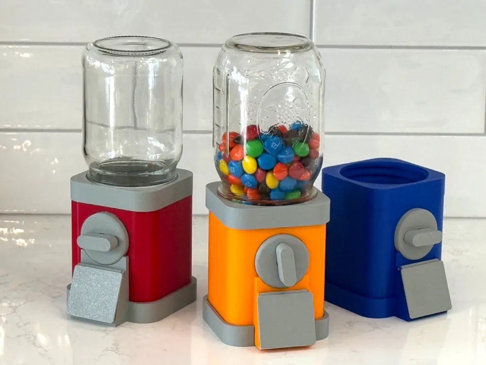 Mason Jar Candy Dispenser (threaded jar) - Free 3D Print Model - MakerWorld