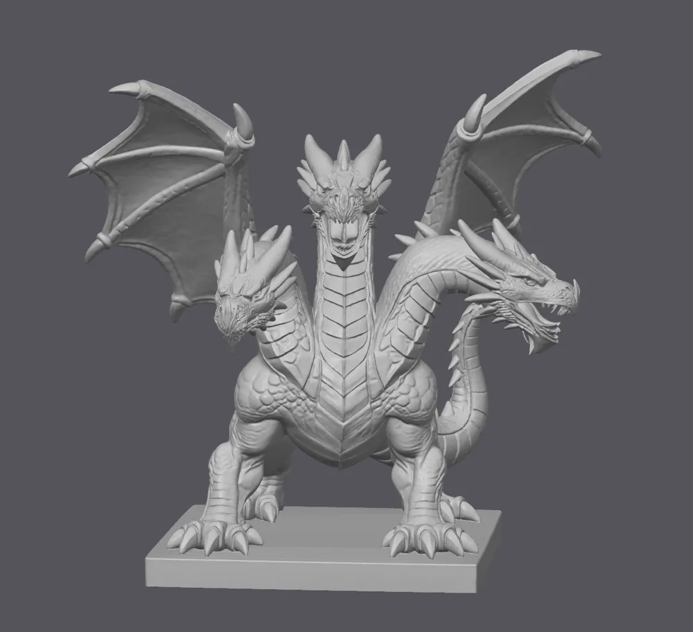 Hydra Dragon – Three-Headed Beast - Free 3D Print Model - MakerWorld
