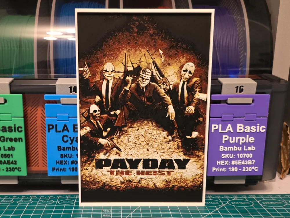 PAYDAY: The Heist Game Poster - Hueforge Art by Lumpy3D MakerWorld ...