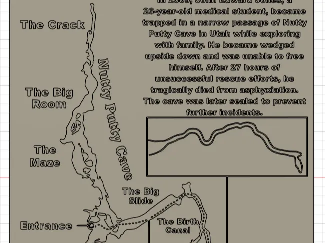 Nutty Putty Cave Incident graph map by Fishboi - MakerWorld