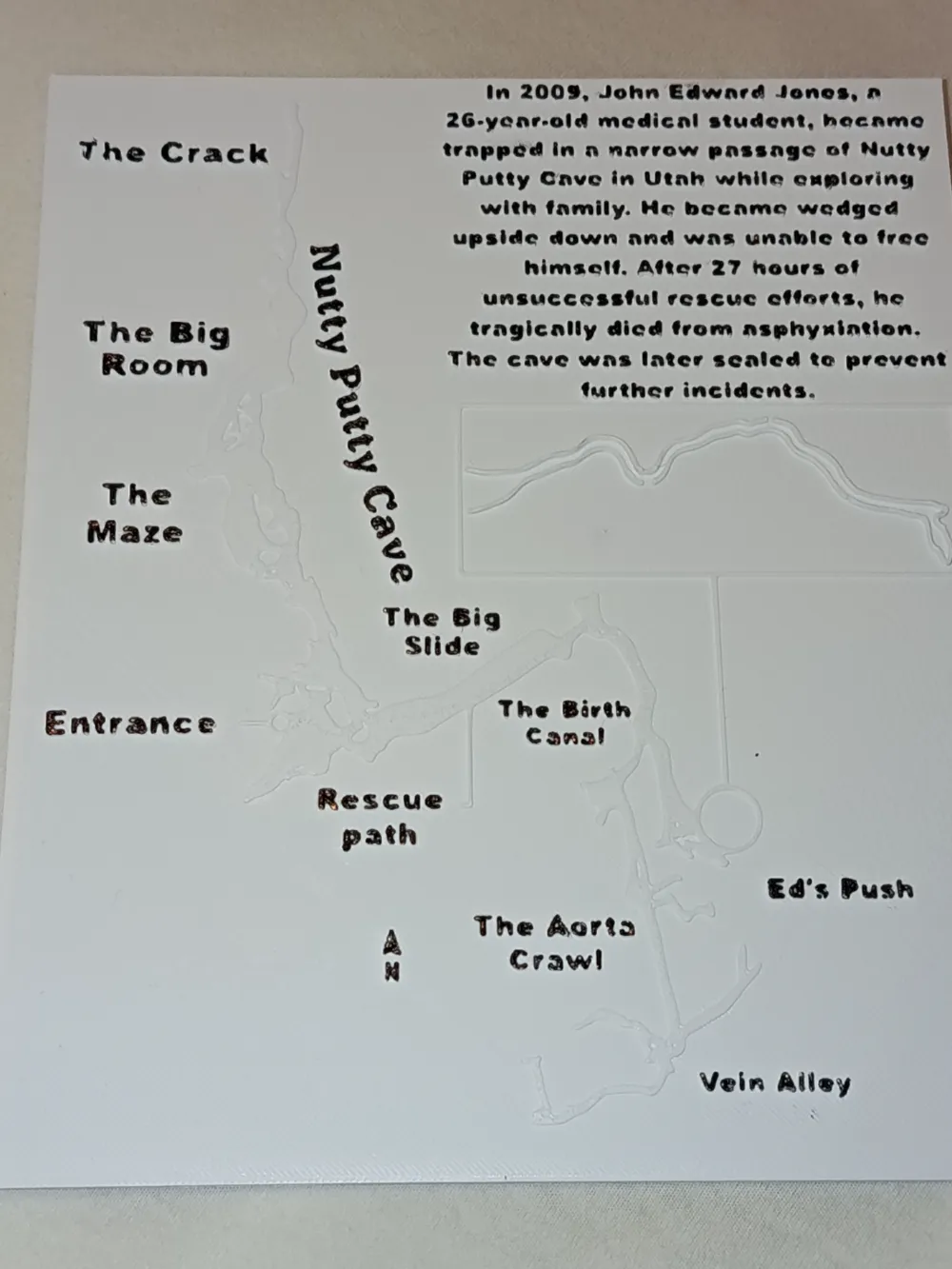 Nutty Putty Cave Incident graph map - Free 3D Print Model - MakerWorld