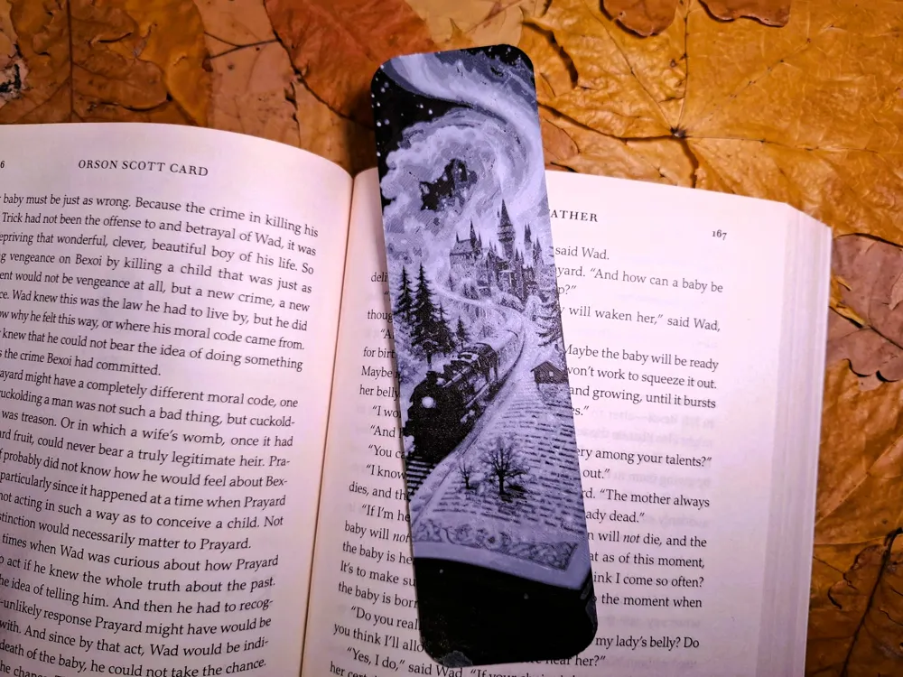 Harry Potter Magic book Hogwarts & train bookmark - Free 3D Print Model ...