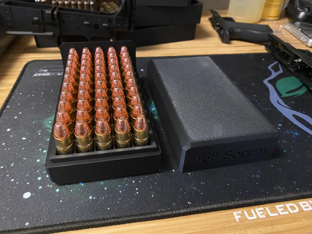 458 Socom Ammo Box. Holds 50 rounds. by Nathan - MakerWorld