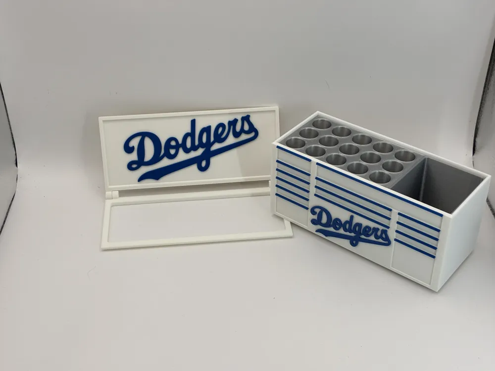 Lid- LA Dodgers MLB Baseball toolbox desk pen - Free 3D Print Model ...