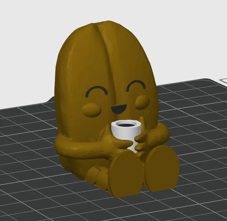 Happy Coffee Bean drinking coffee - Articulated by EternalGnome ...