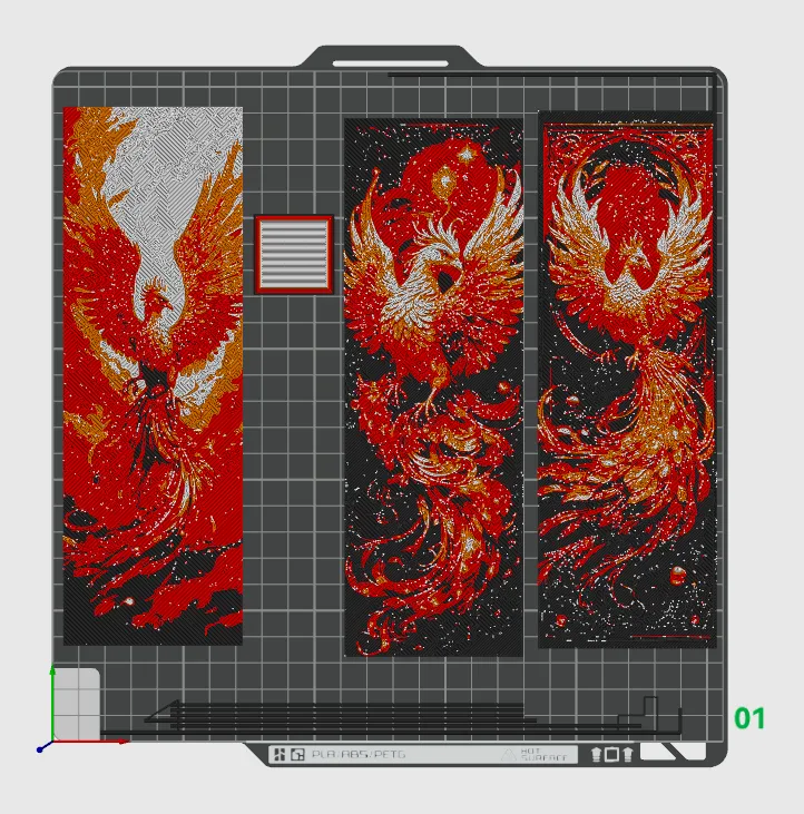 The Phoenix rising from its Death - Flaming Bird - Set of 3 Bookmarks ...