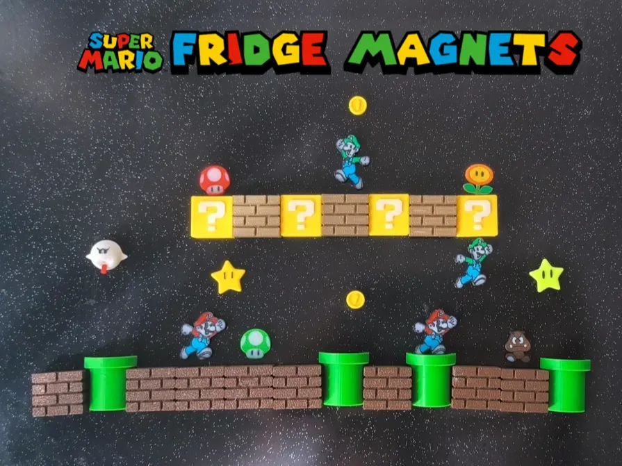 Super Mario fridge magnets - Free 3D Print Model - MakerWorld