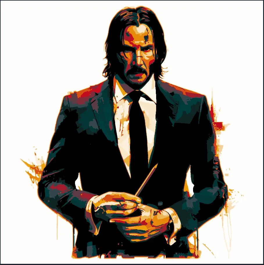 Hueforge John Wick: The Infamous Pencil Stance by Aniv Das - MakerWorld