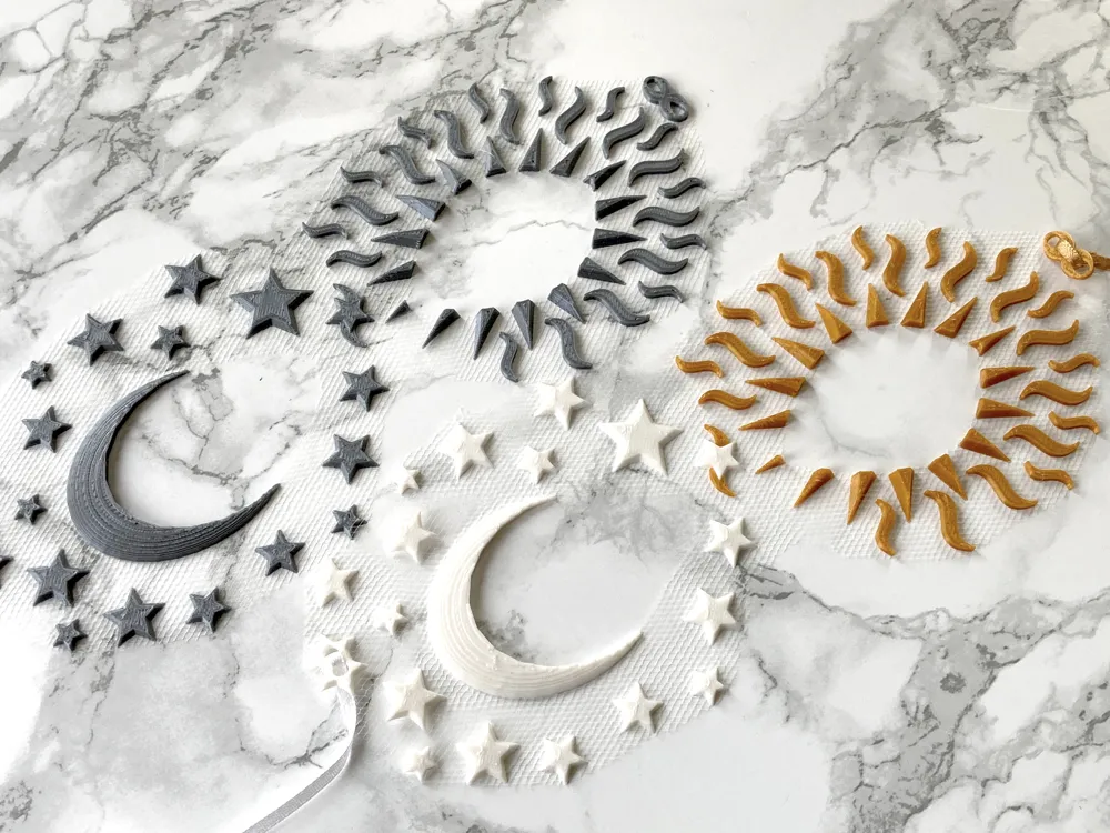 Floating Moon and Stars with Sun Rays Masquerade Mask by ...