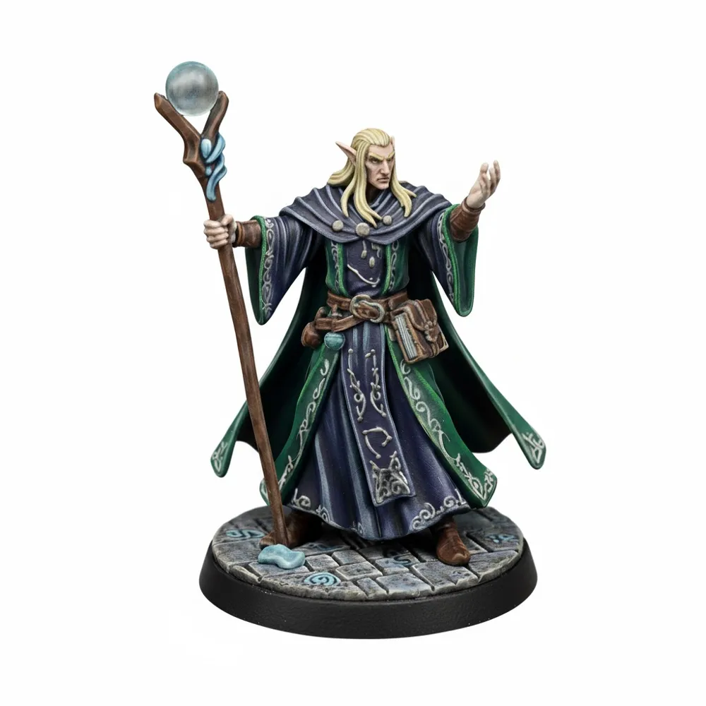 Wizard Elves Male D&D Miniature (50mm) - Free 3D Print Model - MakerWorld