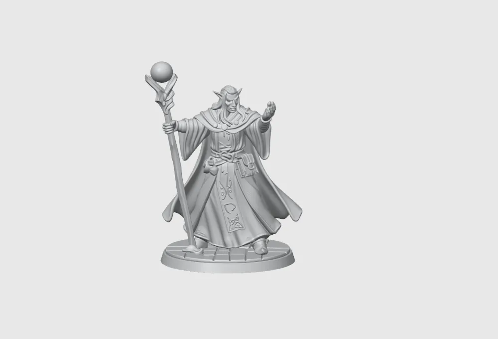 Wizard Elves Male D&D Miniature (50mm) - Free 3D Print Model - MakerWorld