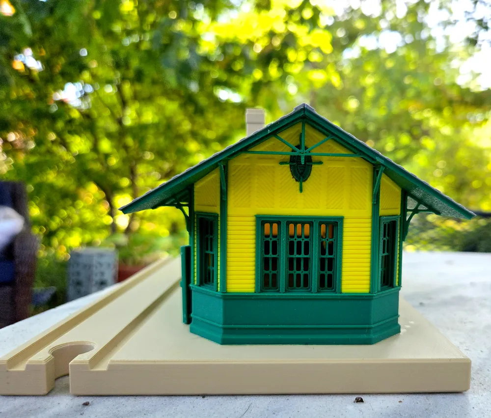Wooden Train Station V1 - Free 3D Print Model - MakerWorld