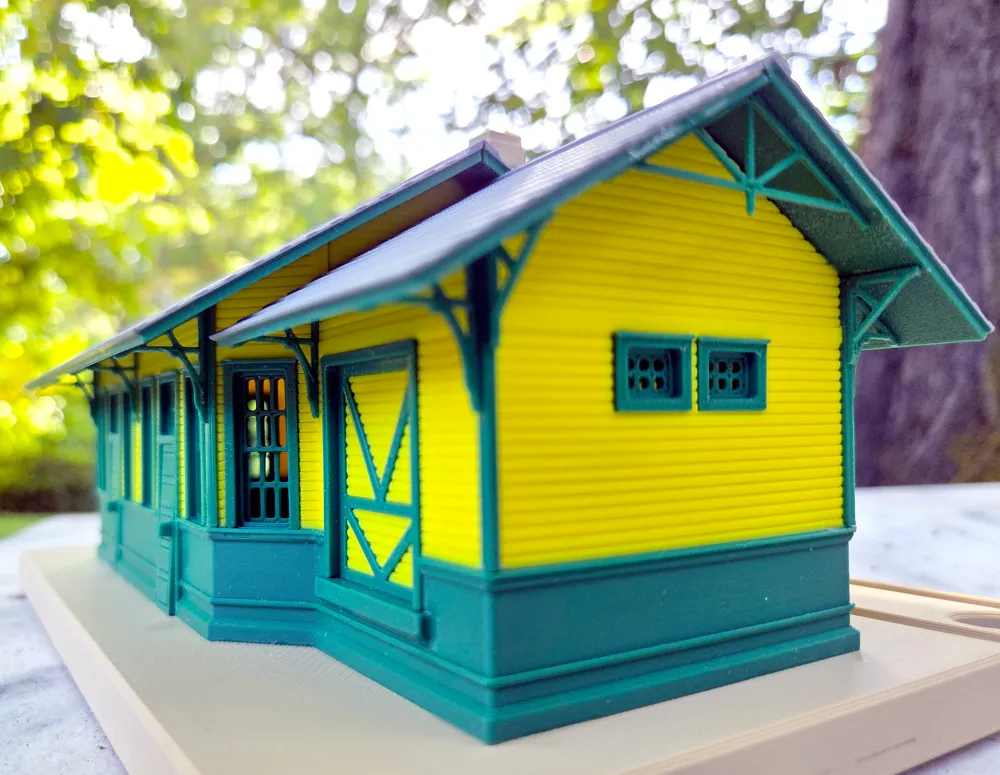 Wooden Train Station V1 - Free 3D Print Model - MakerWorld