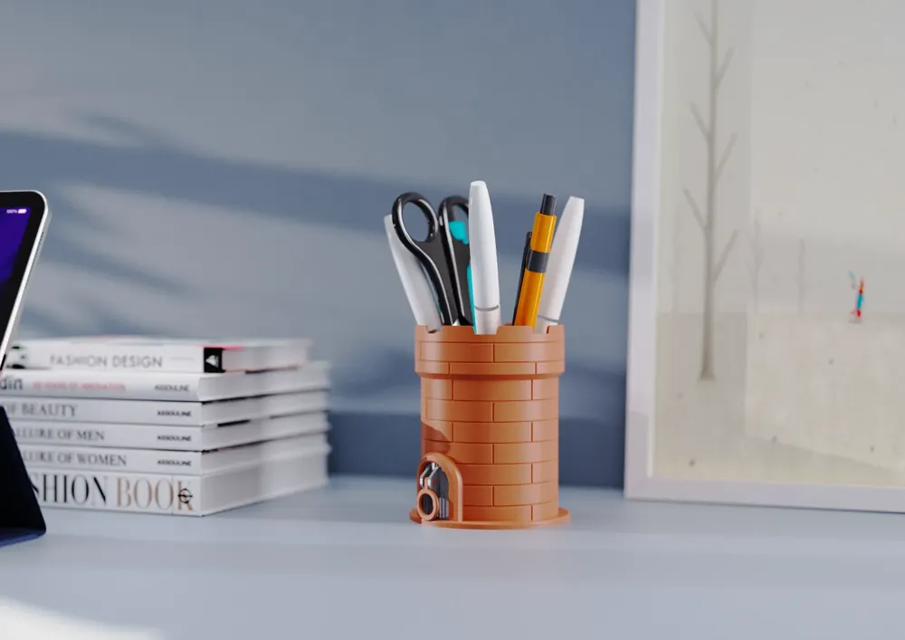 Drawer Castle Pen Holder by 上进的up主 - MakerWorld