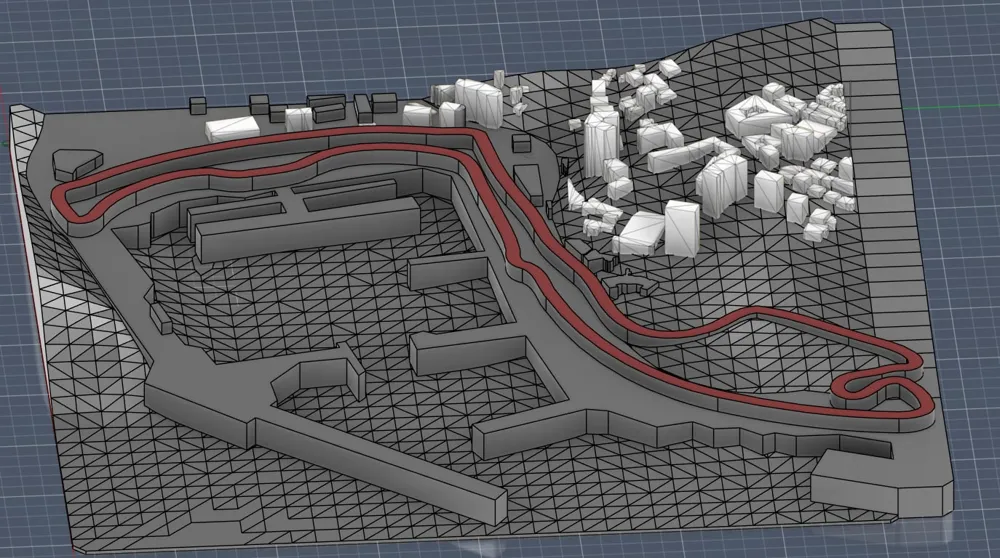F1 Monaco Circuit 3D Map / Multicolor / Topographic by Akhto Designs ...