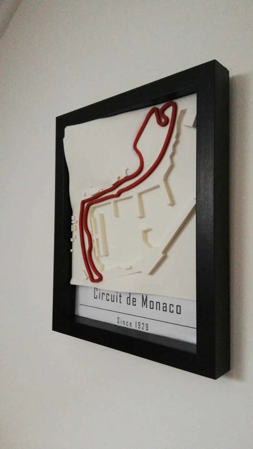 F1 Monaco Circuit 3D Map / Multicolor / Topographic by Akhto Designs ...