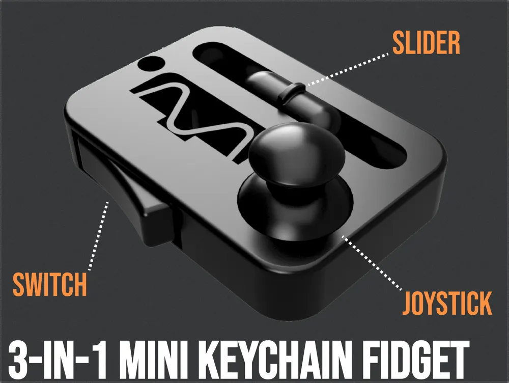 Mini fidget keychain with 3 fidgets by FlugtN MakerWorld: Download Free 3D Models