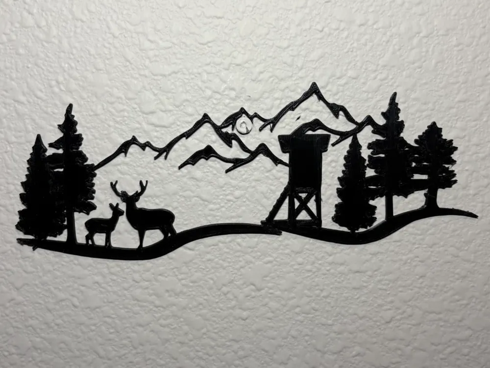 Deer Hunting Wall Art by Mottprints - MakerWorld