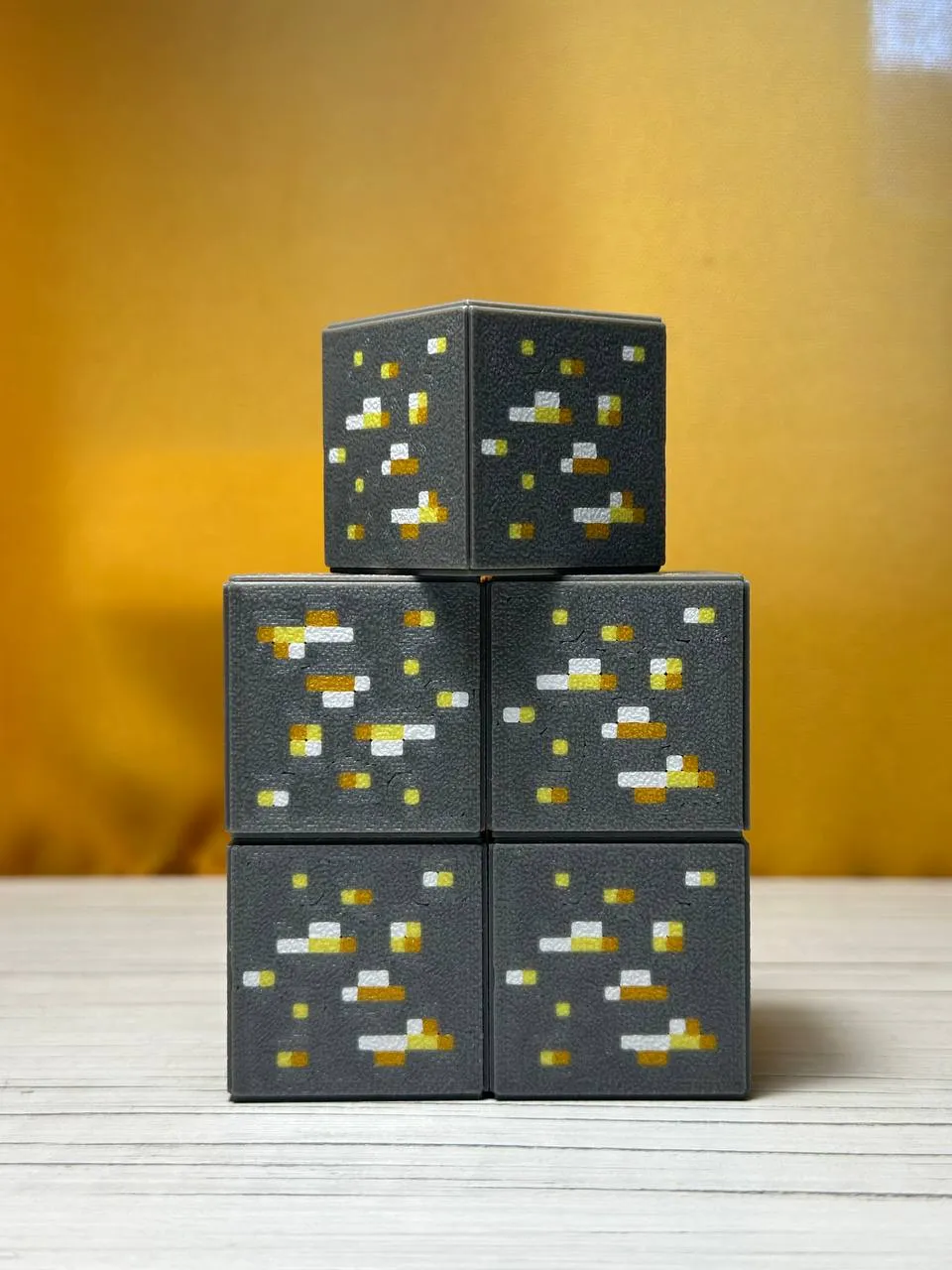 Minecraft Golden Ore - Free 3D Print Model - MakerWorld