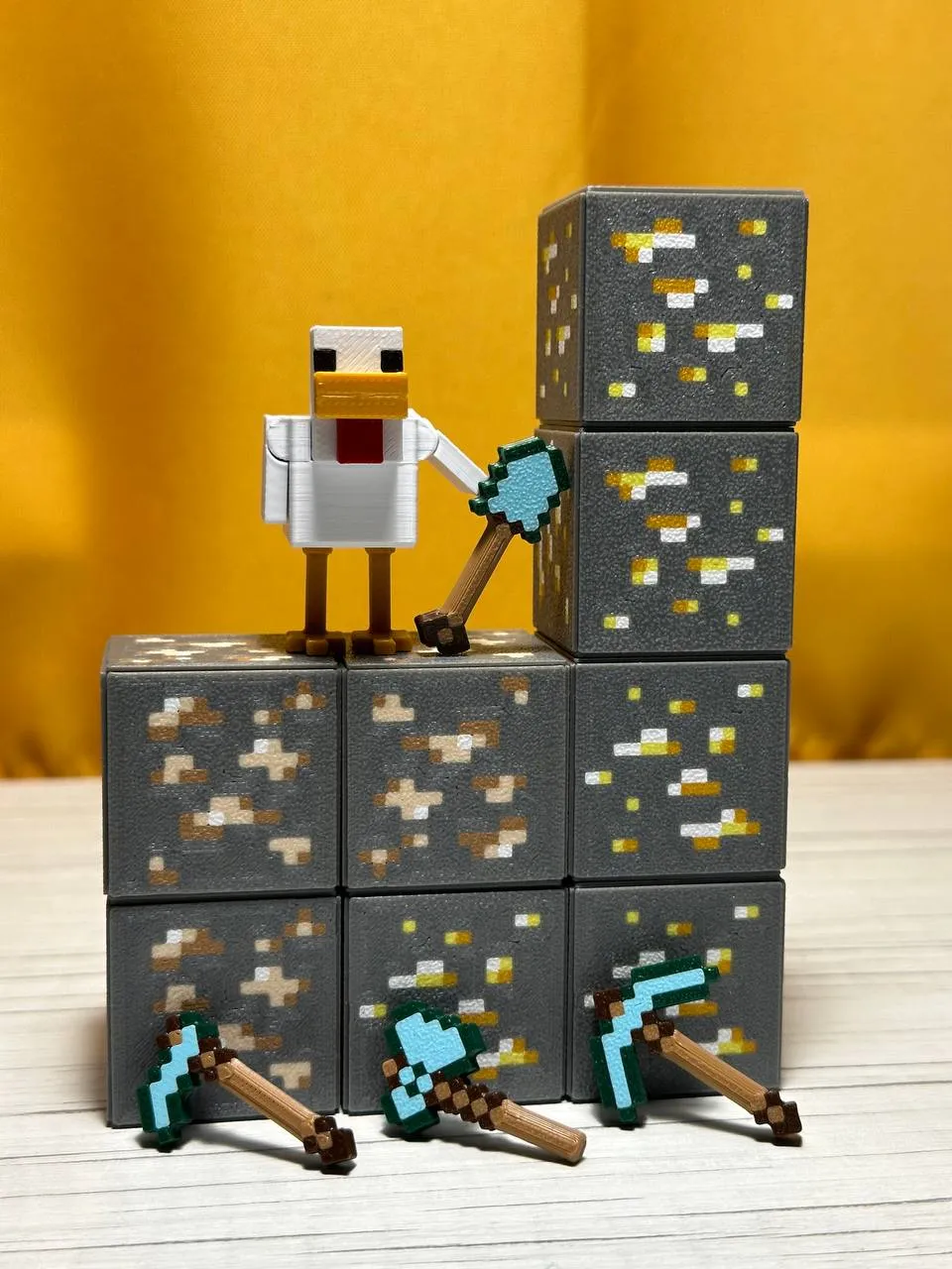 Minecraft Golden Ore - Free 3D Print Model - MakerWorld