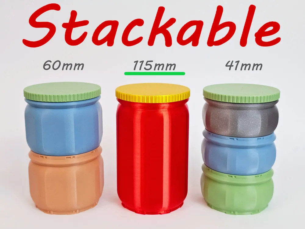Stackable Jar (115mm version) by ThreeD-Michael - MakerWorld