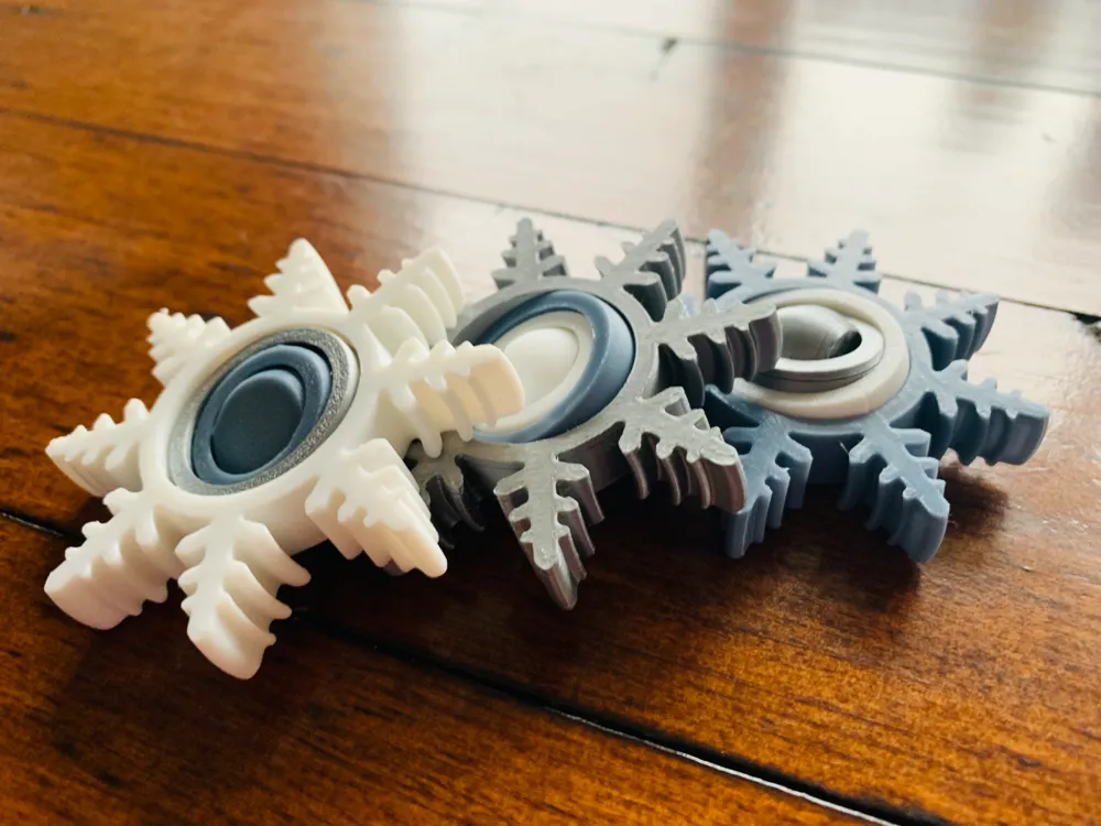 Snowflake Ring Fidget - 40 Minute Print by SR Prints MakerWorld: Download Free 3D Models