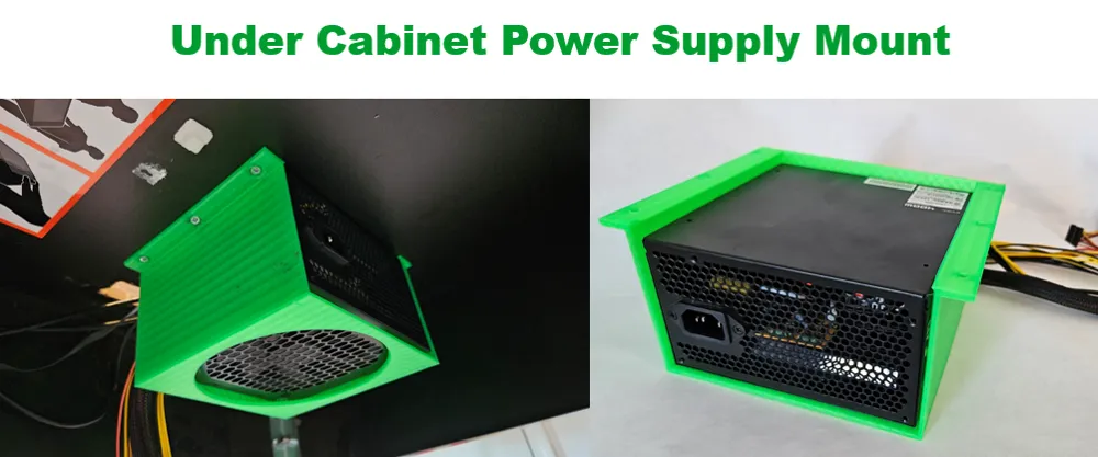 Under Cabinet Power Supply Mount - Simple Print by Maker DaveMakerWorld ...