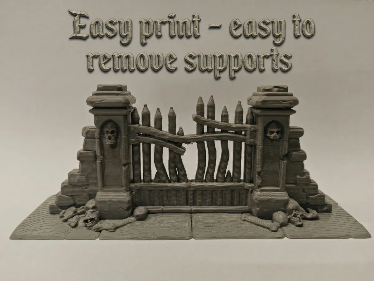Grave Guard's Gateway - Ruined Cemetery Wall - Free 3D Print Model ...