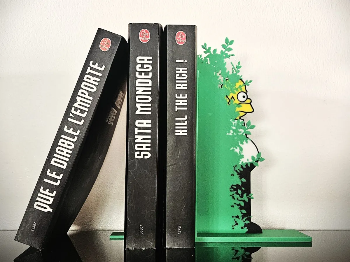 Bookend Homer Simpson meme backing into hedges - Free 3D Print Model ...