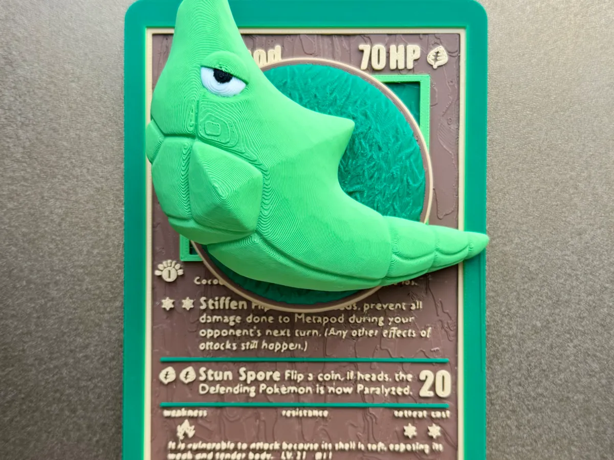Metapod 3D Printable Pokémon Card; Pokemon TCG - Free 3D Print Model ...