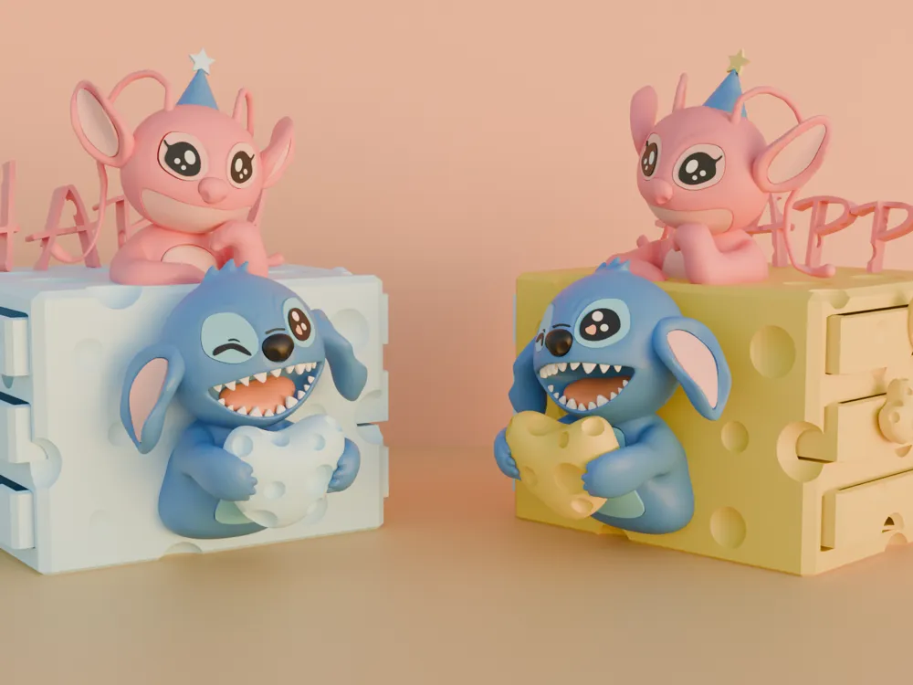 Stitch and Angel's Jewelry Box - Free 3D Print Model - MakerWorld