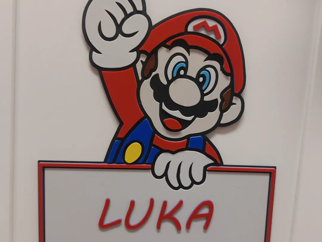 Mario-Inspired Customisable Name Plate - Free 3D Print Model - MakerWorld