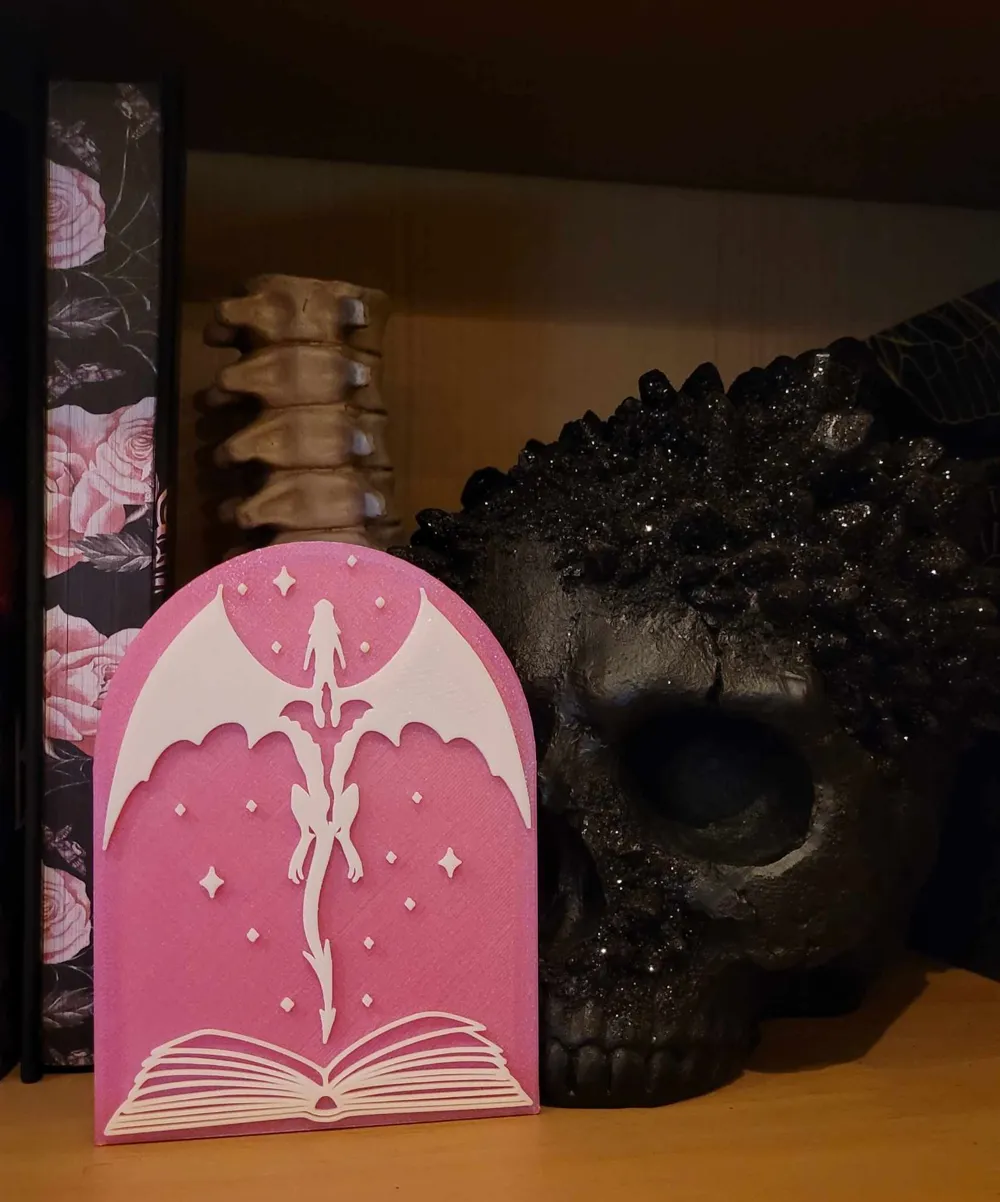 Bookshelf Sign - Fantasy Book Dragon by TheForbiddenNerd MakerWorld ...