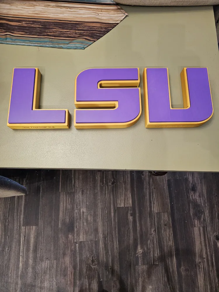 LSU 3D Letter Set – Large Decor - Free 3D Print Model - MakerWorld