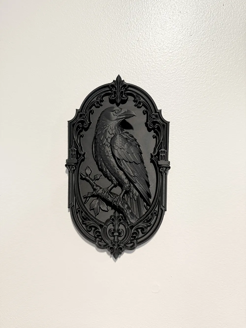 Gothic Raven Wall Plaque - Free 3D Print Model - MakerWorld