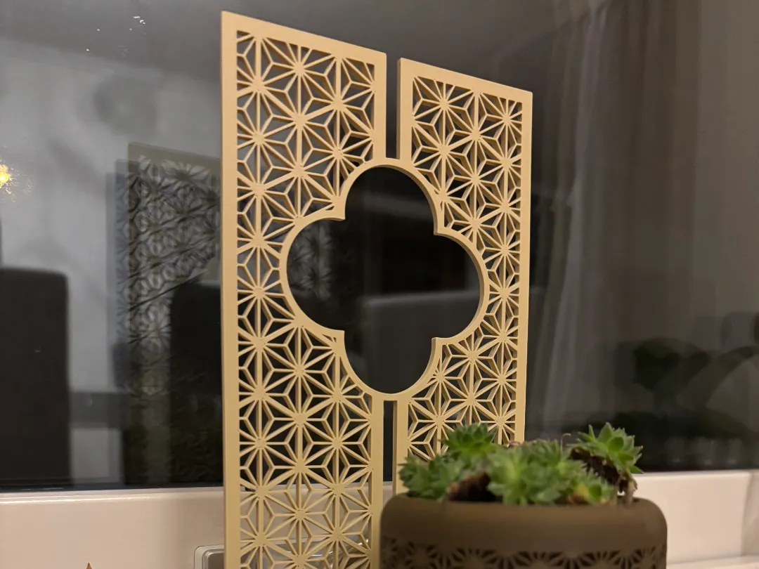 Cloud Flower kumiko Desktop Screen - Free 3D Print Model - MakerWorld