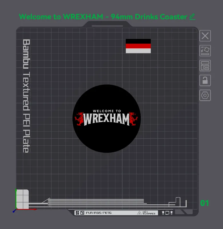 Welcome to WREXHAM - 94mm Drinks Coaster by Love Prints - MakerWorld