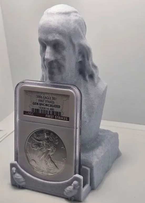 Franklin Bust Slab Display - Free 3D Print Model - MakerWorld