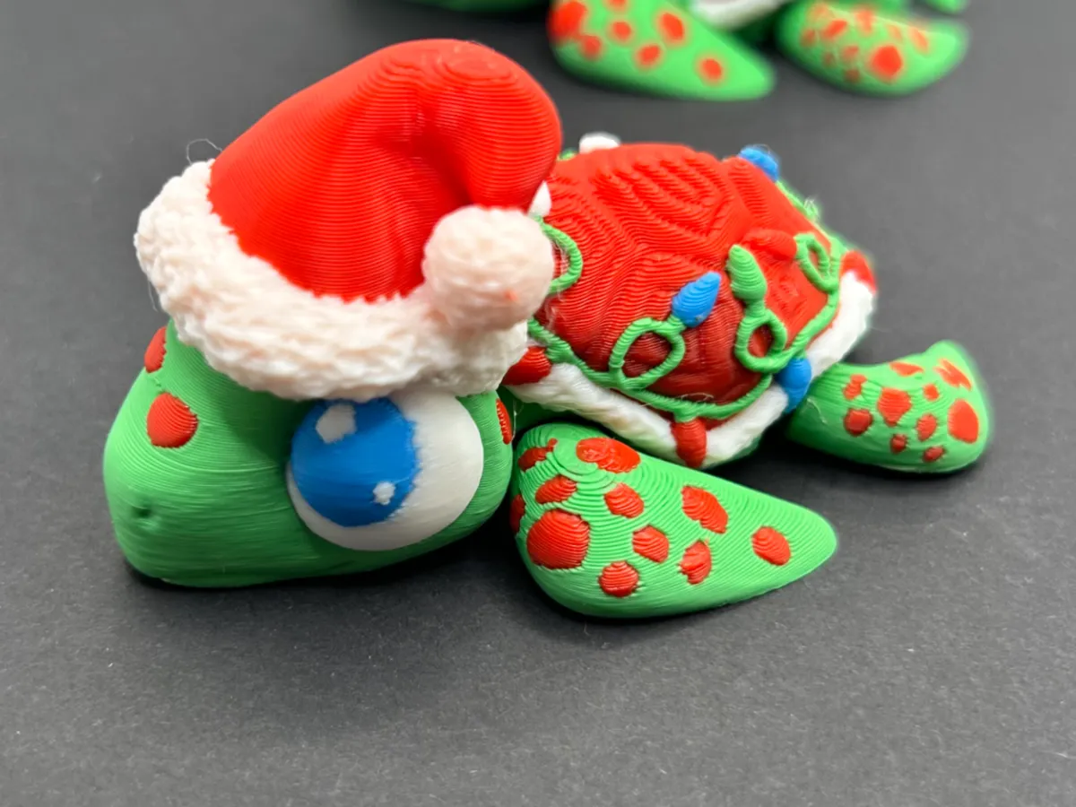 Articulated Christmas Sea Turtle - Free 3D Print Model - MakerWorld