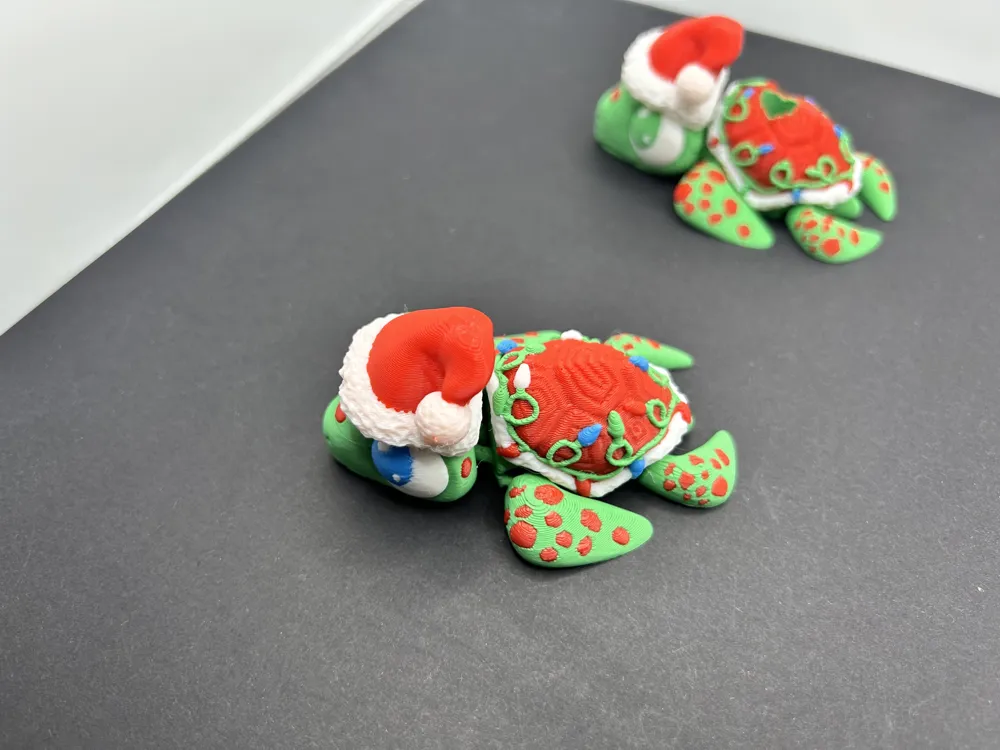 Articulated Christmas Sea Turtle - Free 3D Print Model - MakerWorld