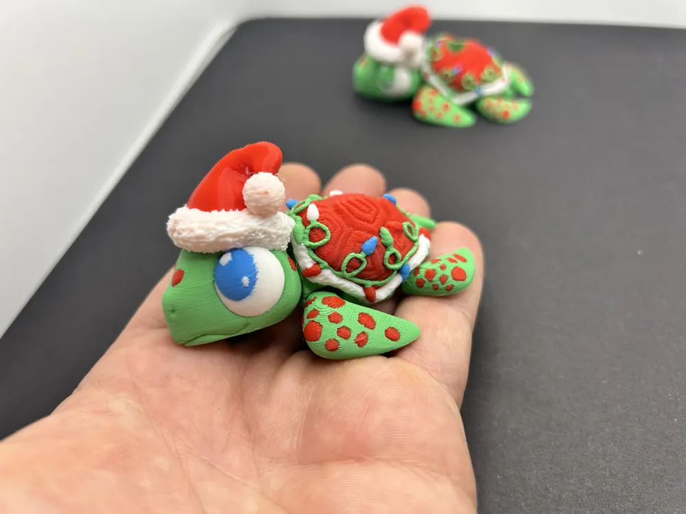 Articulated Christmas Sea Turtle - Free 3D Print Model - MakerWorld