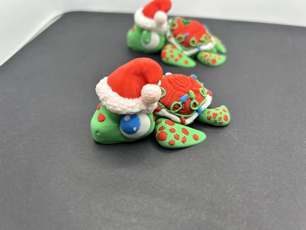 Articulated Christmas Sea Turtle - Free 3D Print Model - MakerWorld