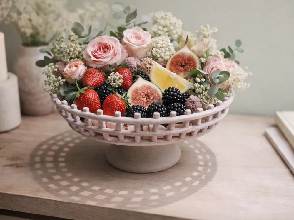 Decorative Footed Bowl / Fruit Bowl in Woven Design - Free 3D Print ...