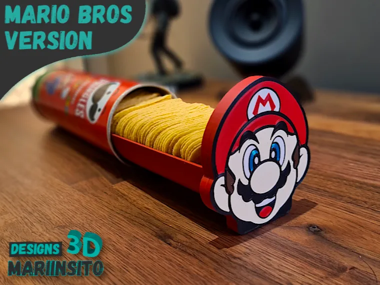 (Mario Bros Version) Pringles tray with lid by MARiiNSITO MakerWorld ...