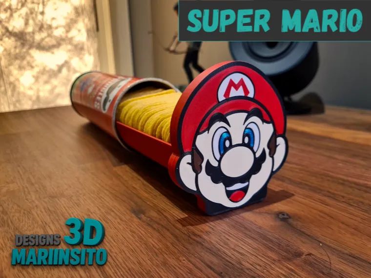 (Version Mario Bros) Plateau à Pringles avec couvercle - Modèle d ...