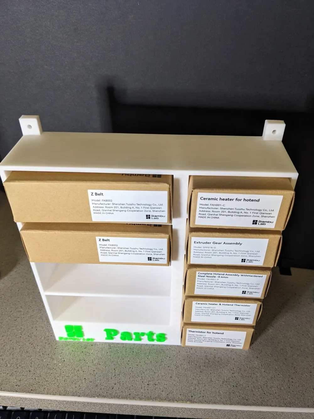 Bambu Lab SM/MED Parts Wall Mount Storage Shelf by PrinterMcgee ...